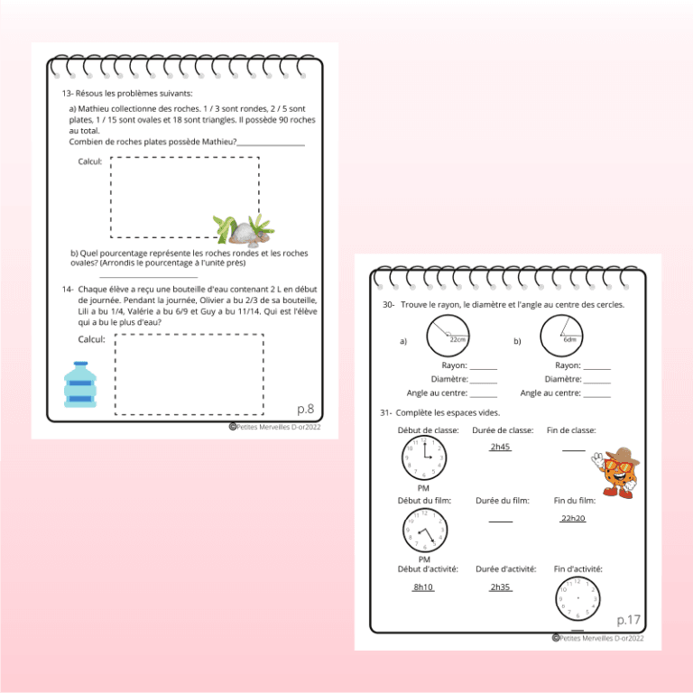 Révision mathématique 5e et 6e Année - Cahier d'exercices cycle 3