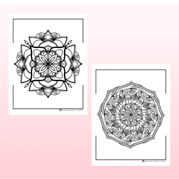 Dessins mandalas à colorier - Activité de coloriage en famille