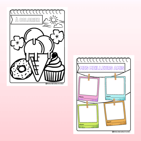 Cahier d'activités souvenirs à imprimer - Fin d'année scolaire