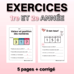 Valeur de position des nombres 1er cycle - Cahier d'exercices
