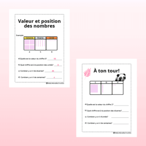 Valeur de position des nombres 1er cycle - Cahier d'exercices