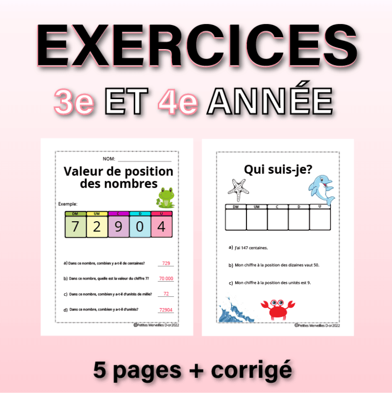 Ordre croissant et décroissant des nombres - Exercices 2e cycle